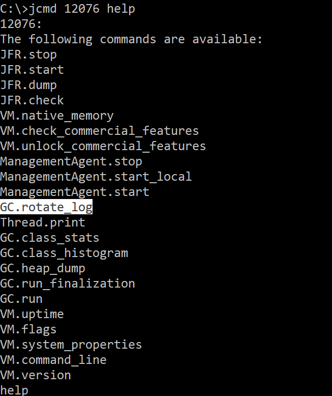 Programming for beginners: Jcmd: GC.rotate_log: Rotate the log file