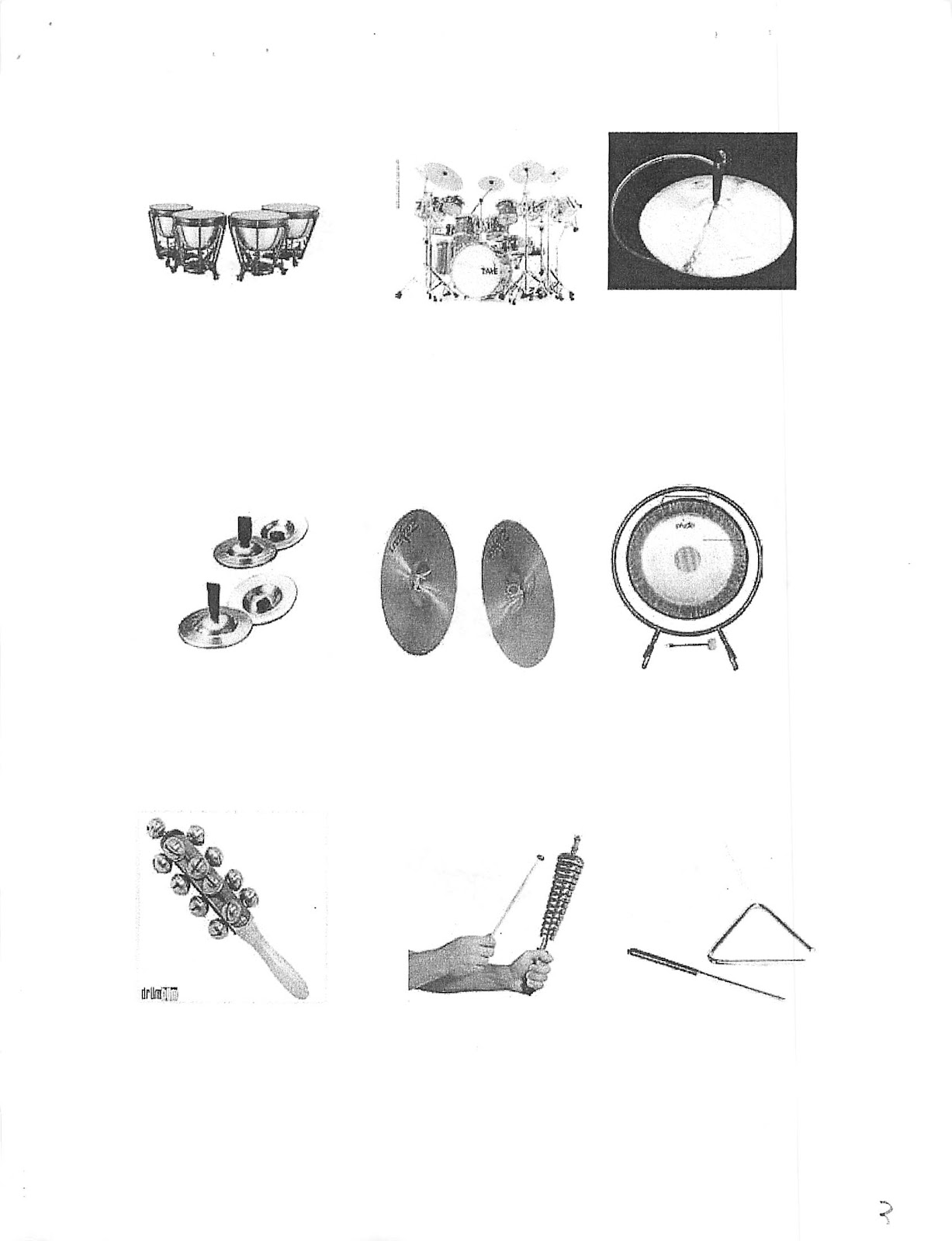 Miss Jacobson's Music: IDENTIFYING NAMES OF PERCUSSION INSTRUMENT WORKSHEET