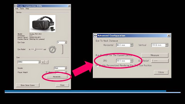 MobileHackerz再起動日記: Leap Motionを使ってOculus Riftの個人調整値「IPD（瞳孔間距離）」を測定してみる