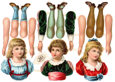 Chocolate Rabbit Graphics: Vintage Paper Doll Scraps