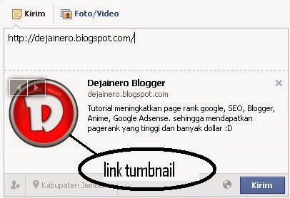 Setting Link Tumbnail Di Facebook - Dejainero Blogger