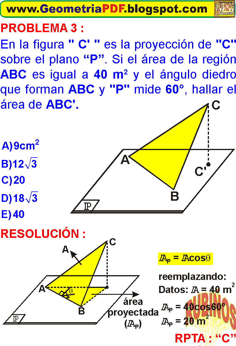 ÁNGULOS EN EL ESPACIO - DIEDROS Y TRIEDROS EJERCICIOS RESUELTOS PDF