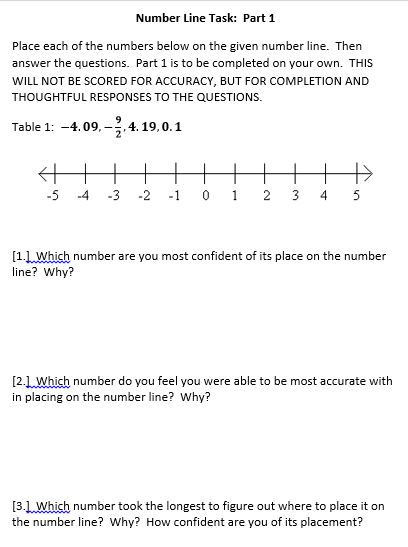 Restructuring Algebra: Number Line Task