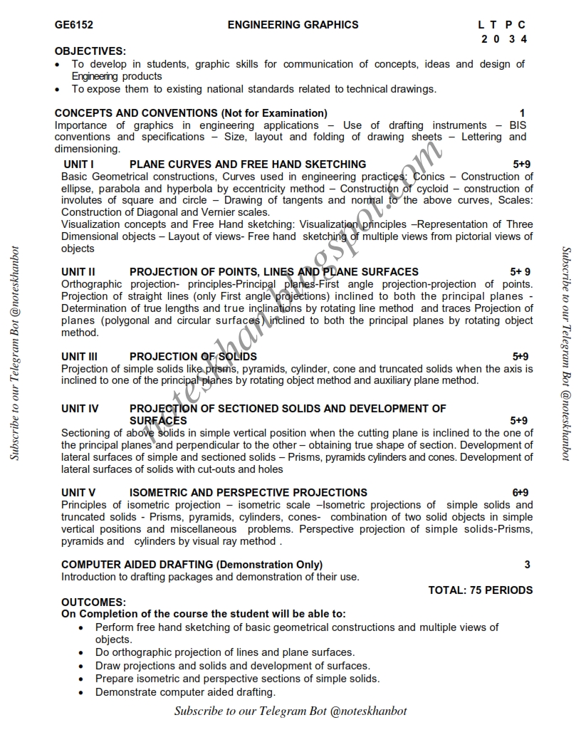 GE6152-Engineering Graphics-Syllabus-Semester1-ECE-BE-Anna University ...