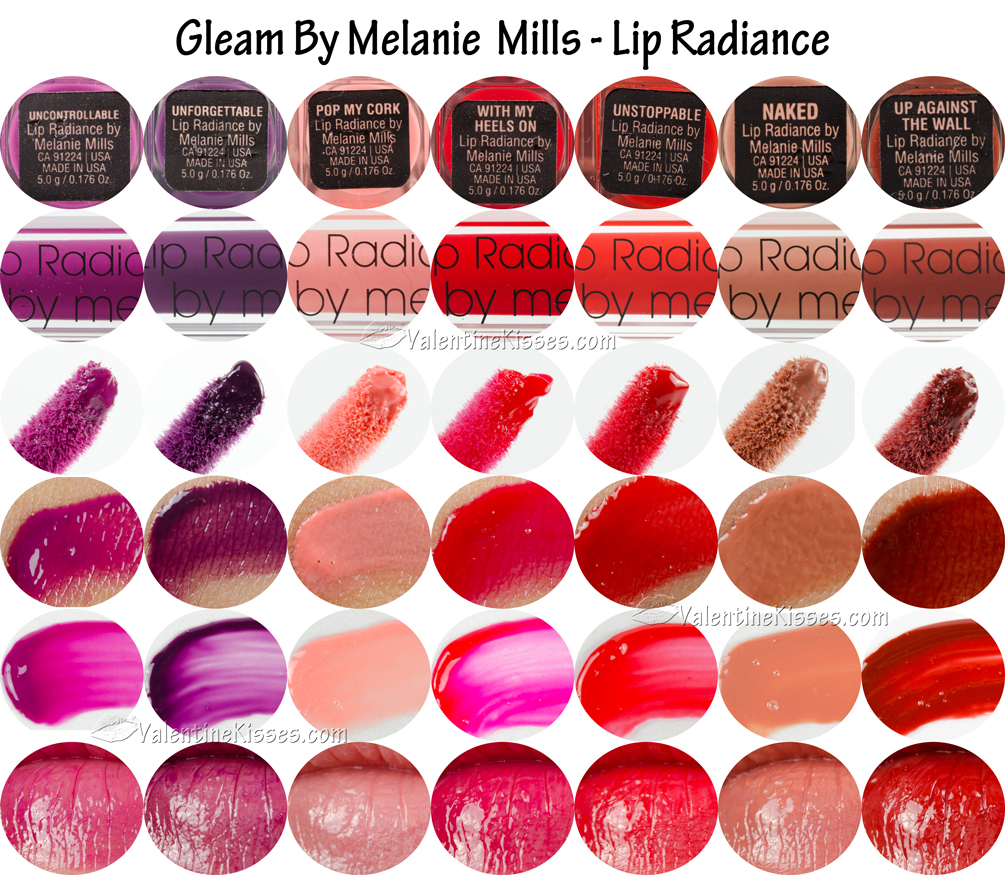 Valentine Kisses: Gleam by Melanie Mills Lip Radiance - all 7 shades ...