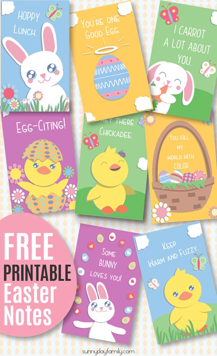 8 Adorable Easter Notes for Kids | Free Printables | Sunny Day Family