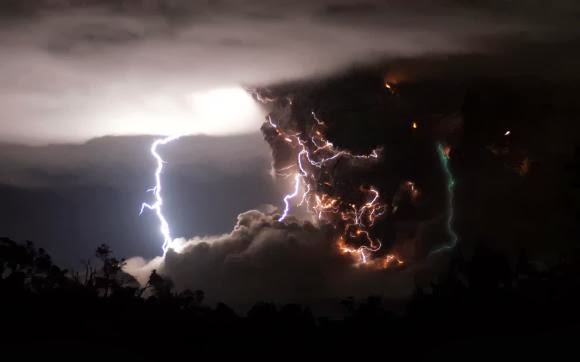 Dangerous Power of Nature : Green lightning during the eruption of the ...