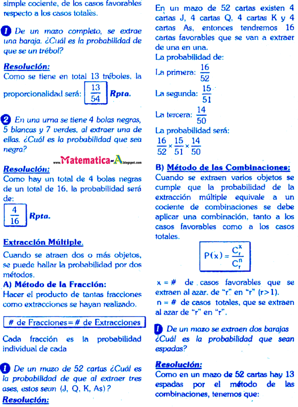 PROBABILIDADES CONCEPTOS Y PROBLEMAS RESUELTOS ~ MATEMATICAS PROBLEMAS ...