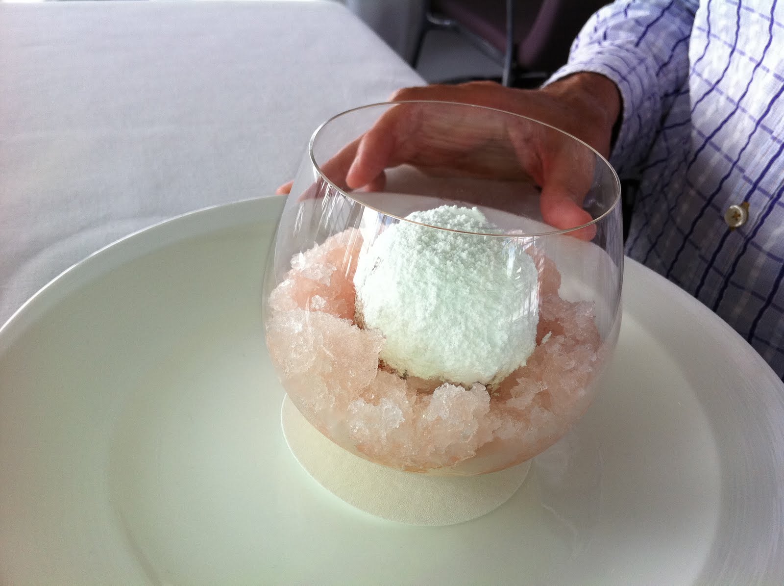 The Bragabonds: Snow egg dessert at Quay in Sydney