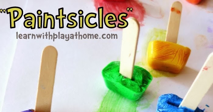Learn with Play at Home: Paintsicles. Frozen paint cubes for creative fun.