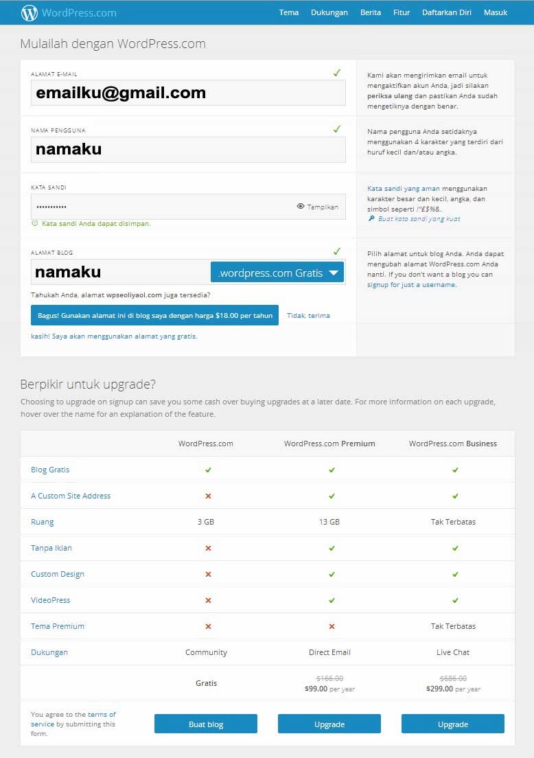 Cara Membuat Blog Gratis Wordpress » aKseSoris teMplate