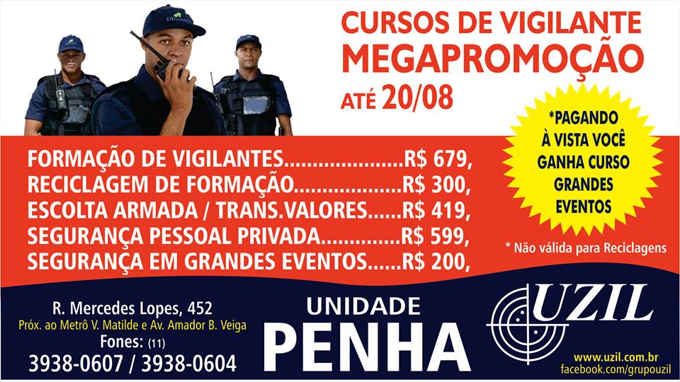 Valores da UZIL: Escola de formação de vigilantes - Consultor de ...