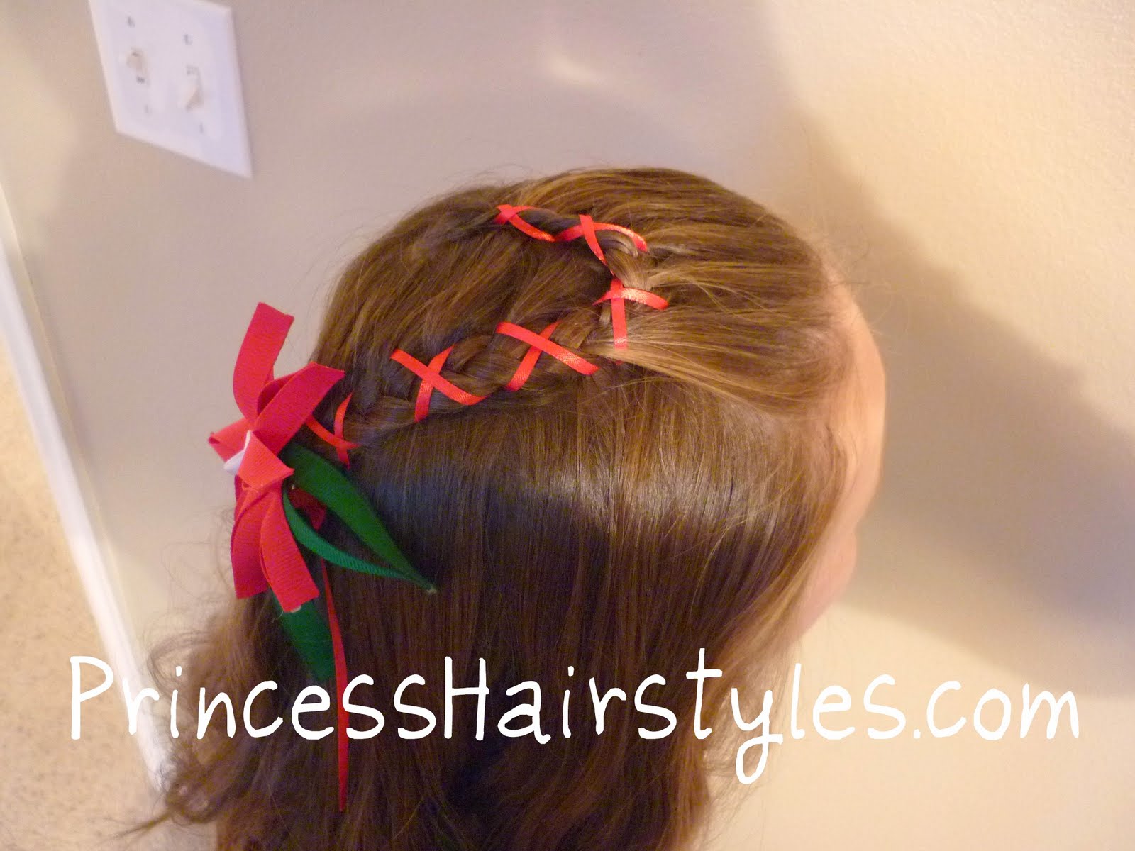 Candy Cane French Braid With Ribbon | Hairstyles For Girls - Princess ...