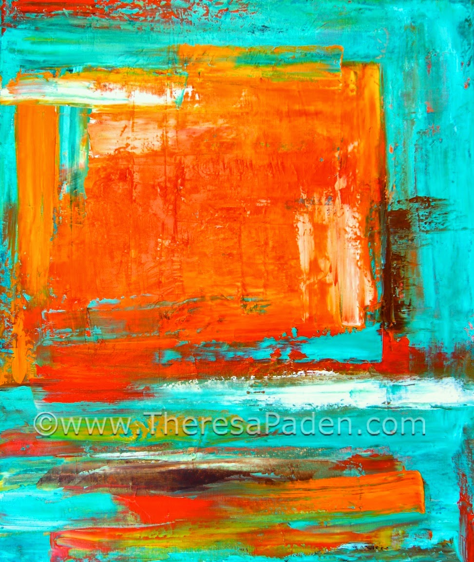 California Artwork: Abstract Painting in Bright Colors by Theresa Paden