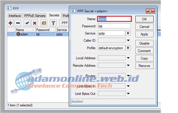 cara setting vpn server dan client