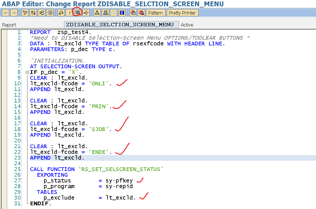 TECHSAP : Need to Hide standard Selection Screen Menu Bar /App Toolbar ...