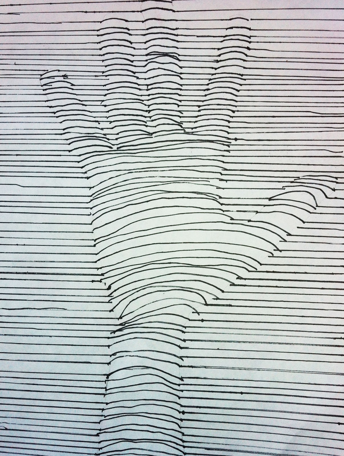 Sacred Heart art room: Contour hands using lines