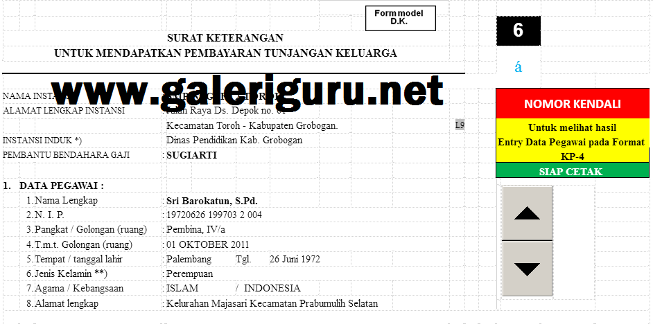 Download Format Aplikasi KP4 PNS Terbaru ~ File Guru