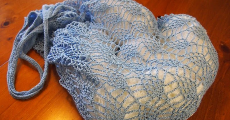 Flushed with Rosy Colour: Large Blue String Bag