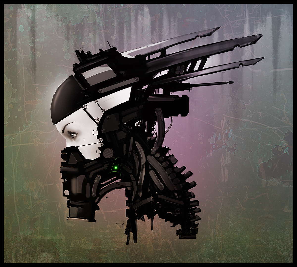 Ricky Westwood: Quick Sketch: Female robot head ver2 final