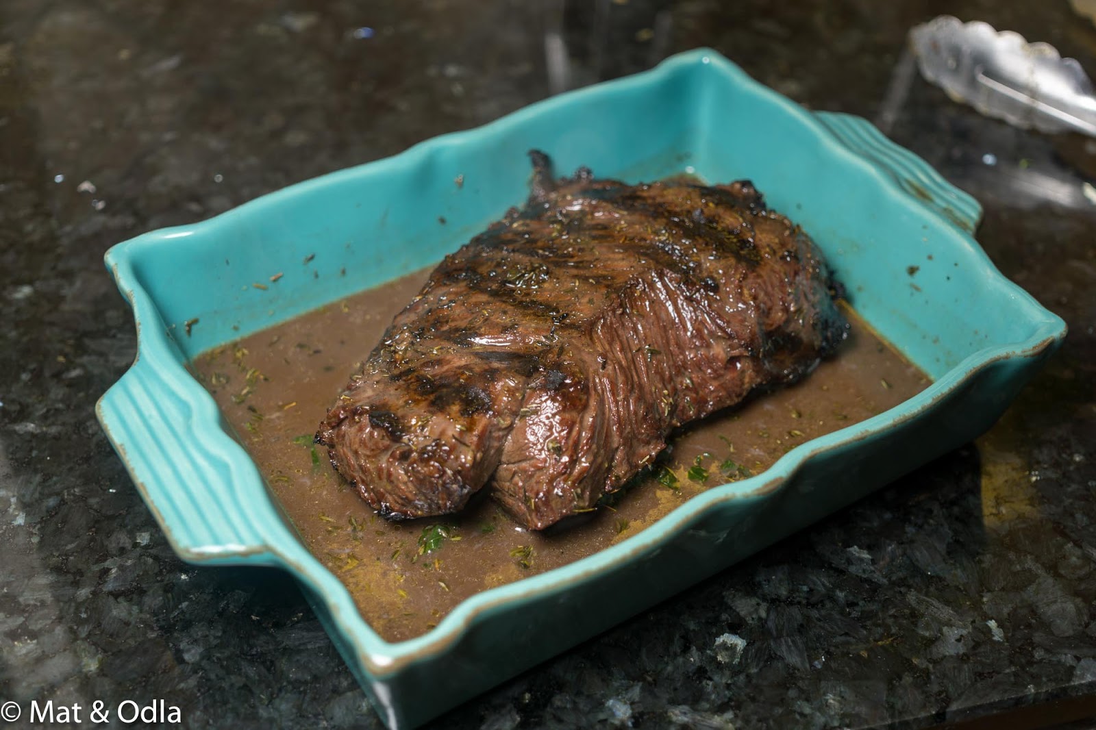 Grillad slaktarbiff (njurtapp) i rödvinsmarinad