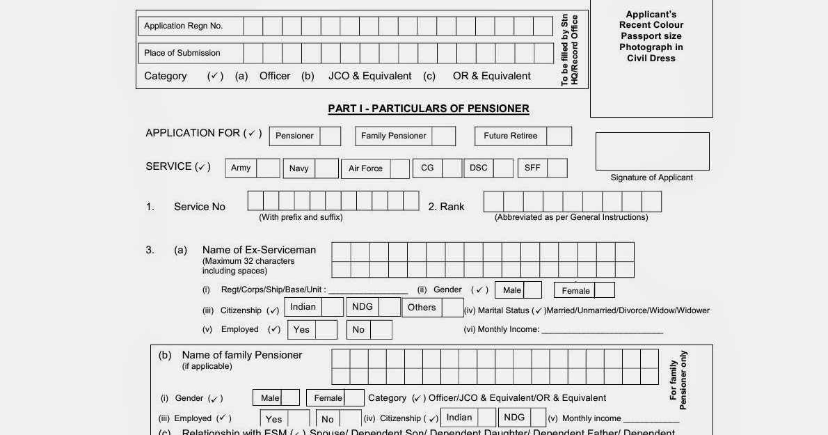 ECHS Application Form for Membership (Rev 2015) | Central Govt ...