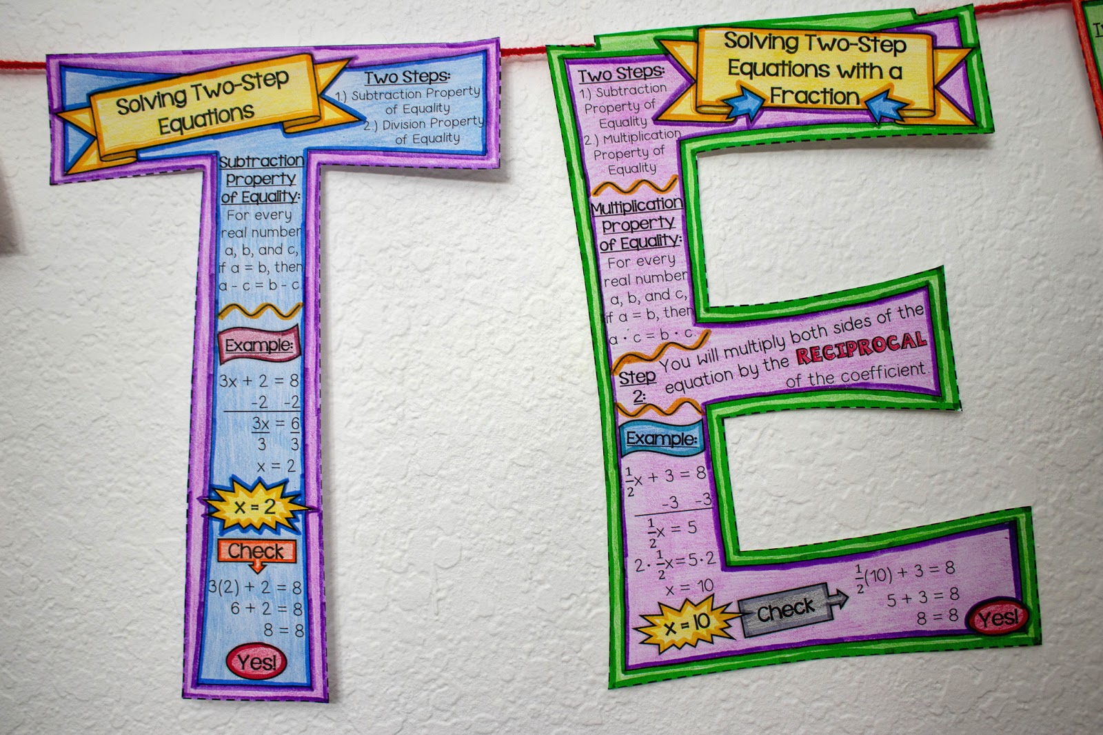 Math in Demand: One Step Equations Wall Sign, Two-Step Equations Math ...