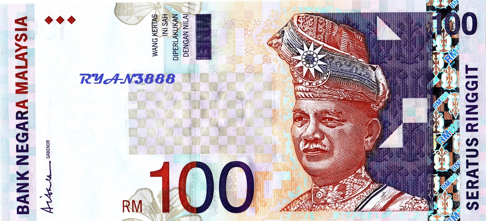 RYAN3888 BANKNOTE: MALAYSIA RM100 8TH AND 9TH 1ST PREFIX AA AND AF GEM UNC