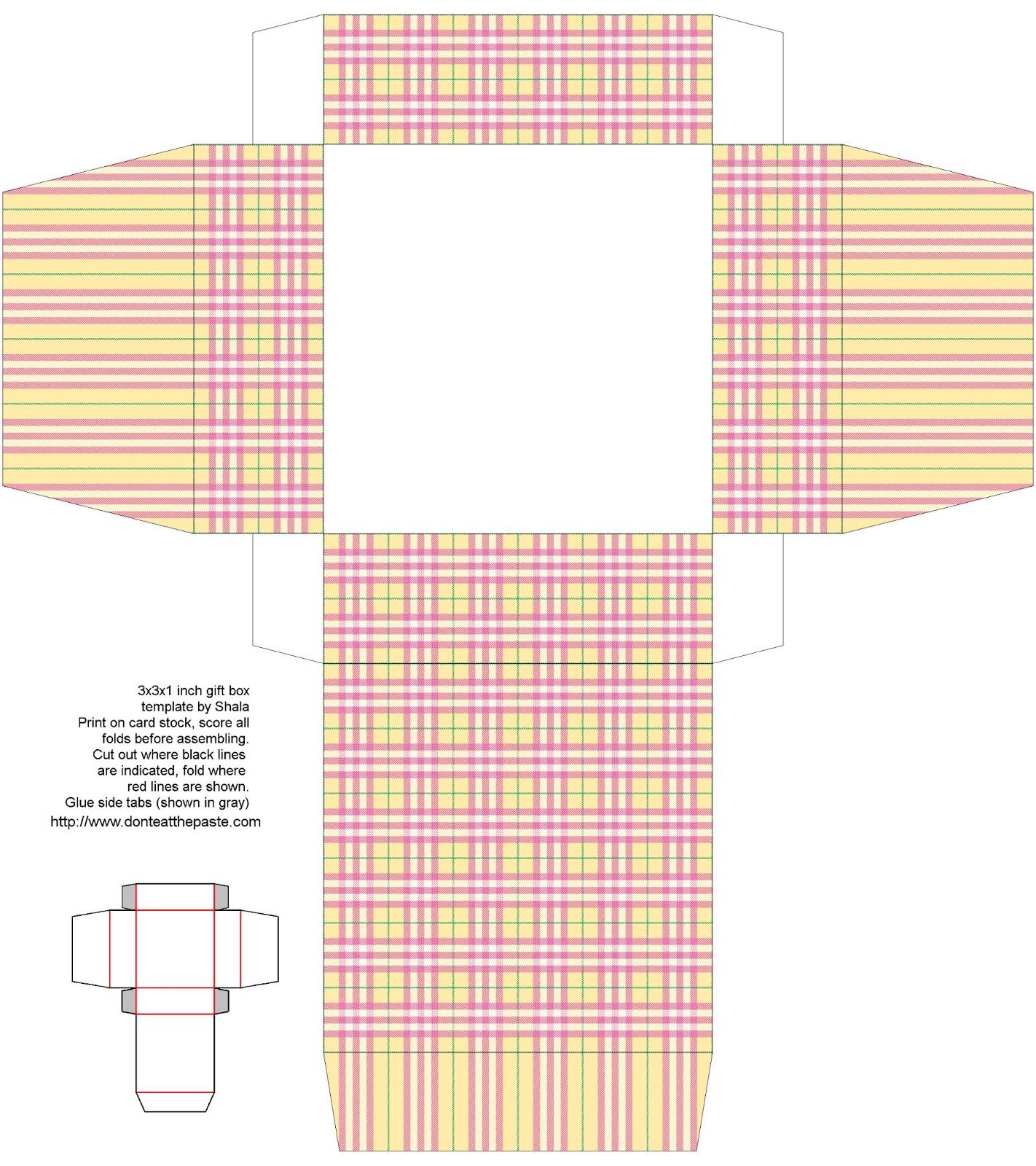 Don't Eat the Paste: Plaid printable boxes