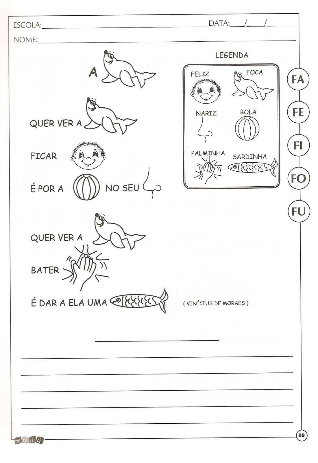 Paraíso da Alfabetização: Mais atividades com a letra F