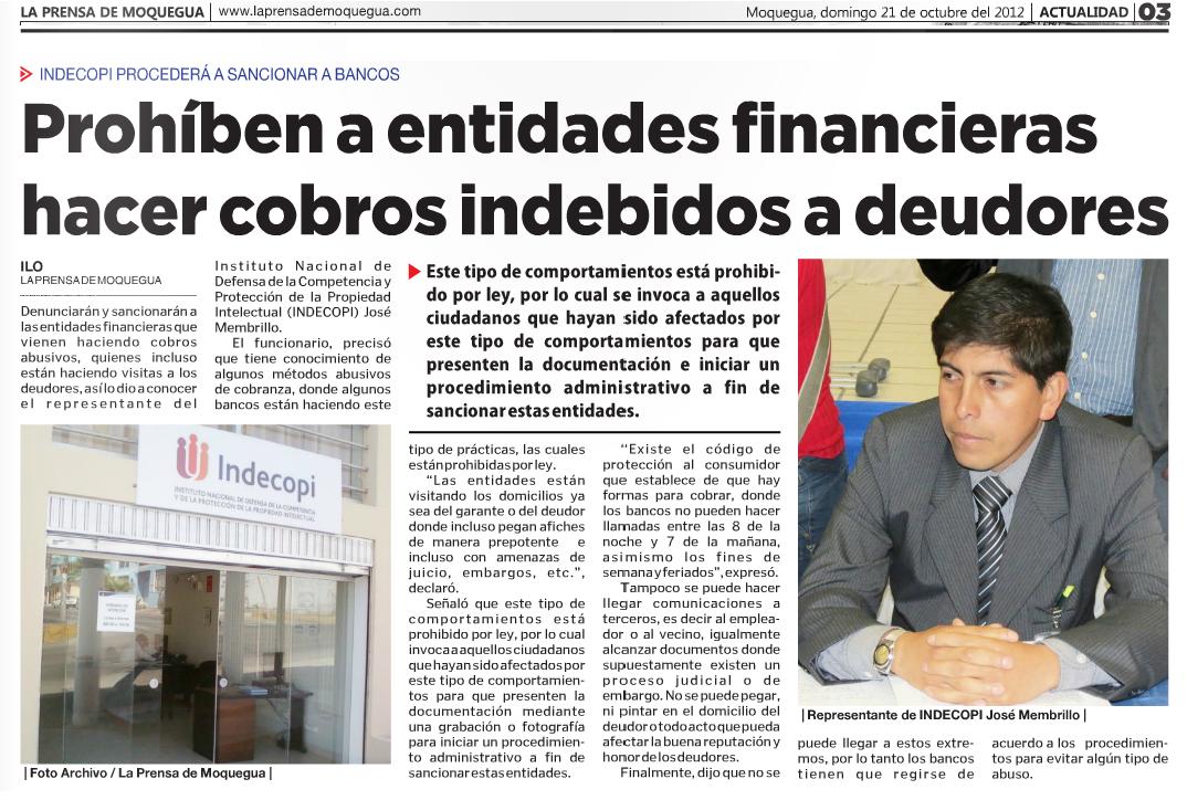 GRUPO INICIATIVA ANTICORRUPCION ILO: Prohíben a entidades financieras ...