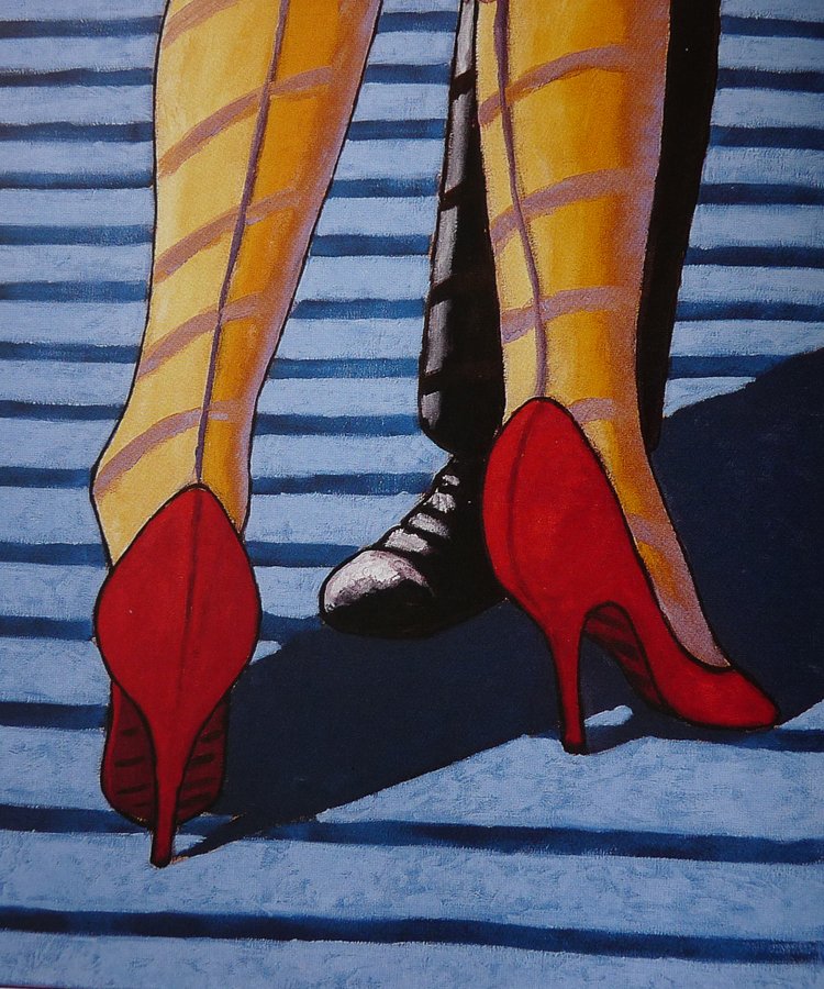 Beeldaspect ruimte / ruimte in 2D. In dit schilderij wordt gebruik ...