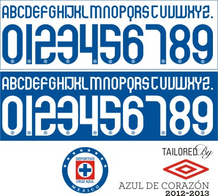 Cruz Azul 2012 tipografia