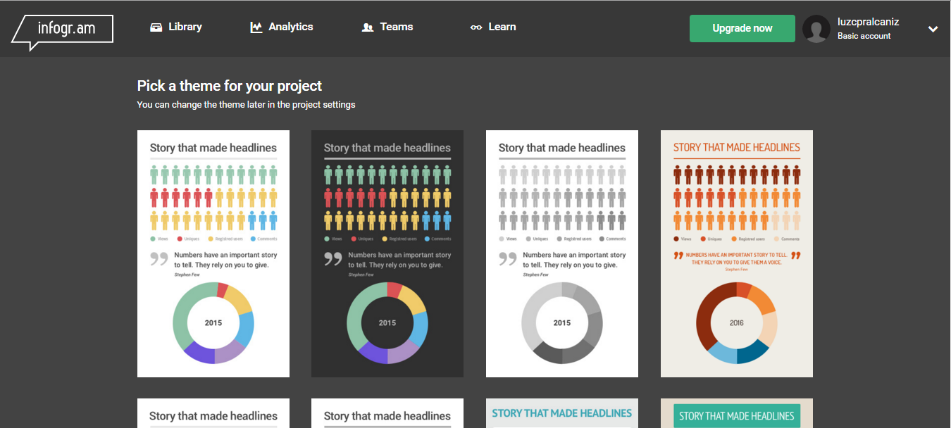 Todo está en la nube: Gráficos, infografías y mapas con Infogr.am