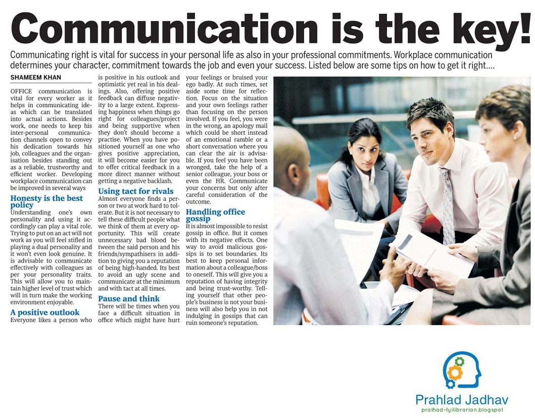 FYI@Librarian: Communication is the Key!!!! Some tips on how to get it ...