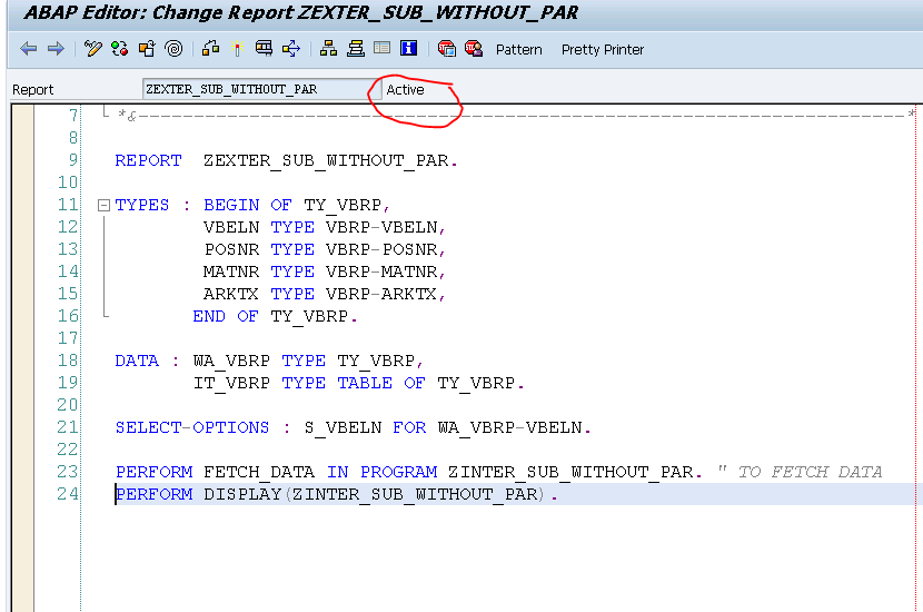 Sap Tech External Subroutines Without Passing Parameters