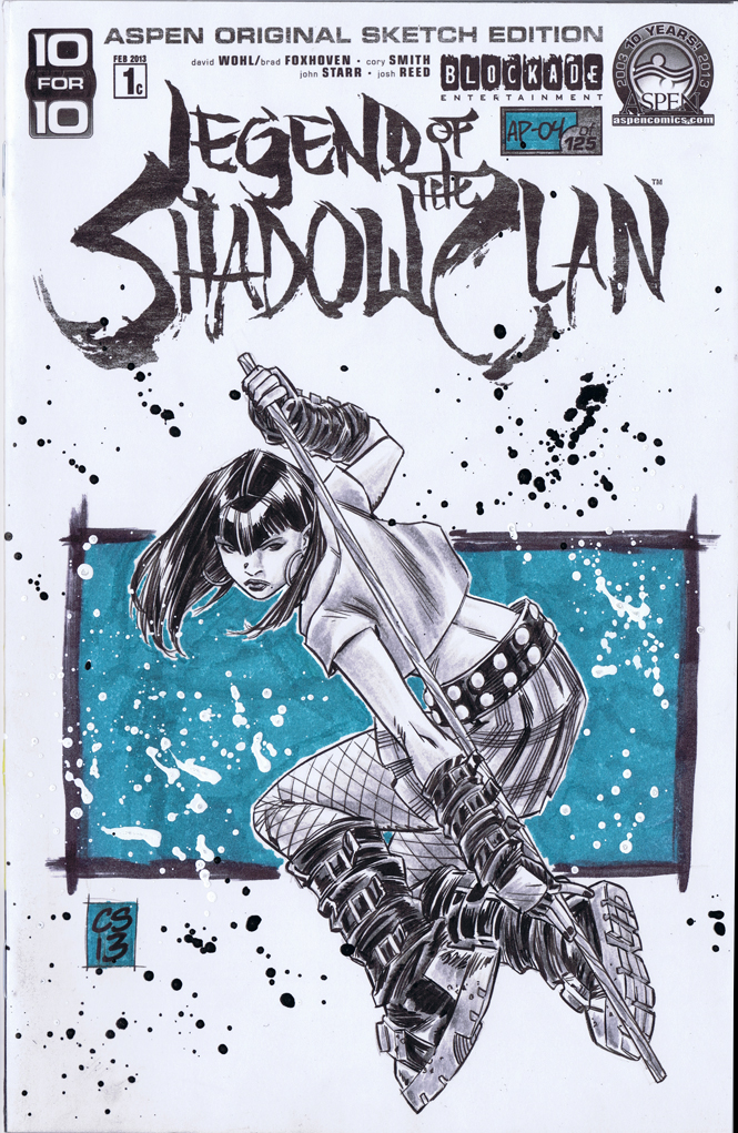 cory smith: LEGEND OF THE SHADOW CLAN Artist Proof sketch covers