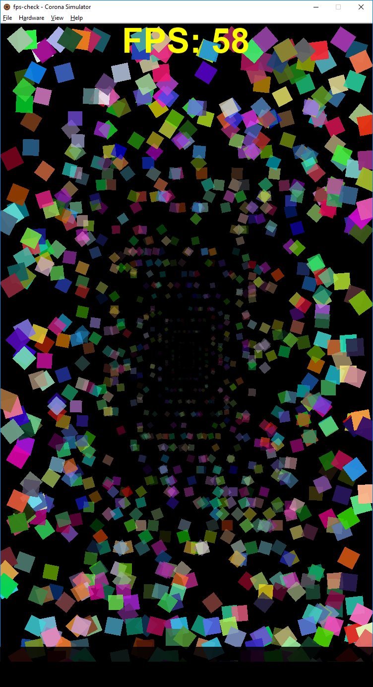 How to check the actual frame rate (FPS) with Corona SDK