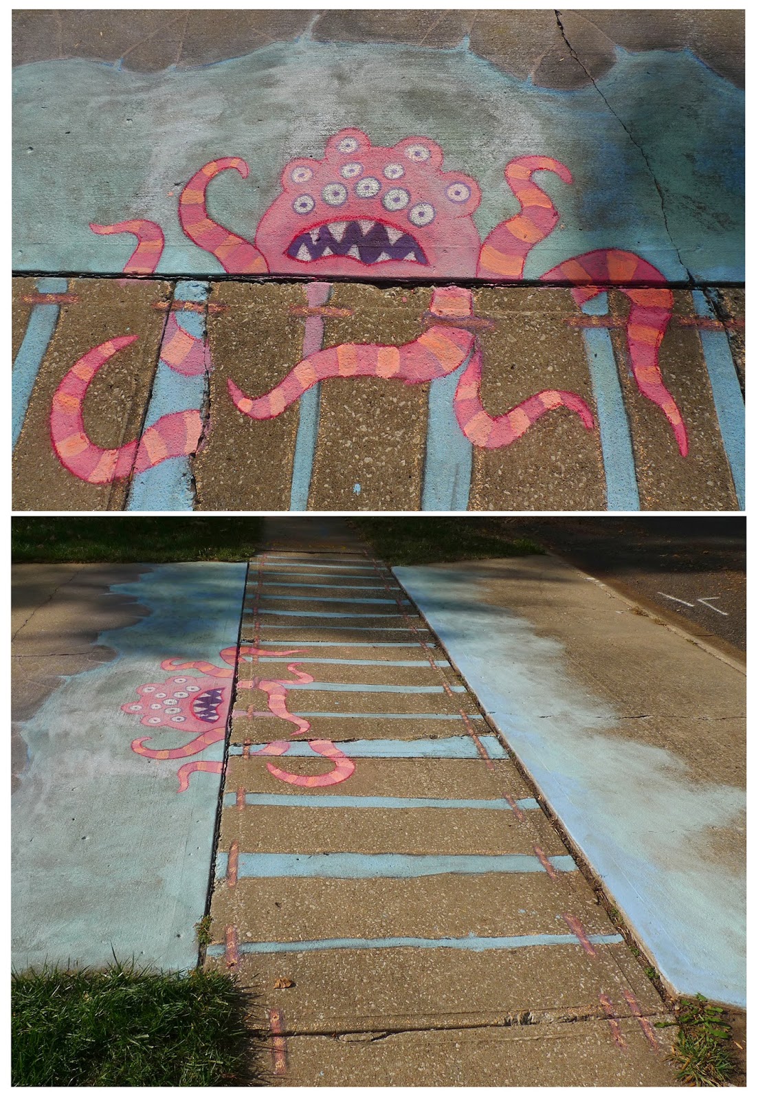 LUDstuff!: CHALK ART : "Monster Bridge"
