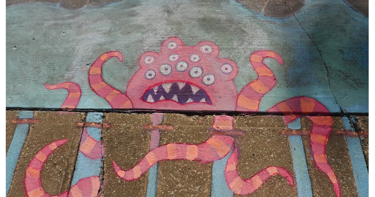 LUDstuff!: CHALK ART : "Monster Bridge"