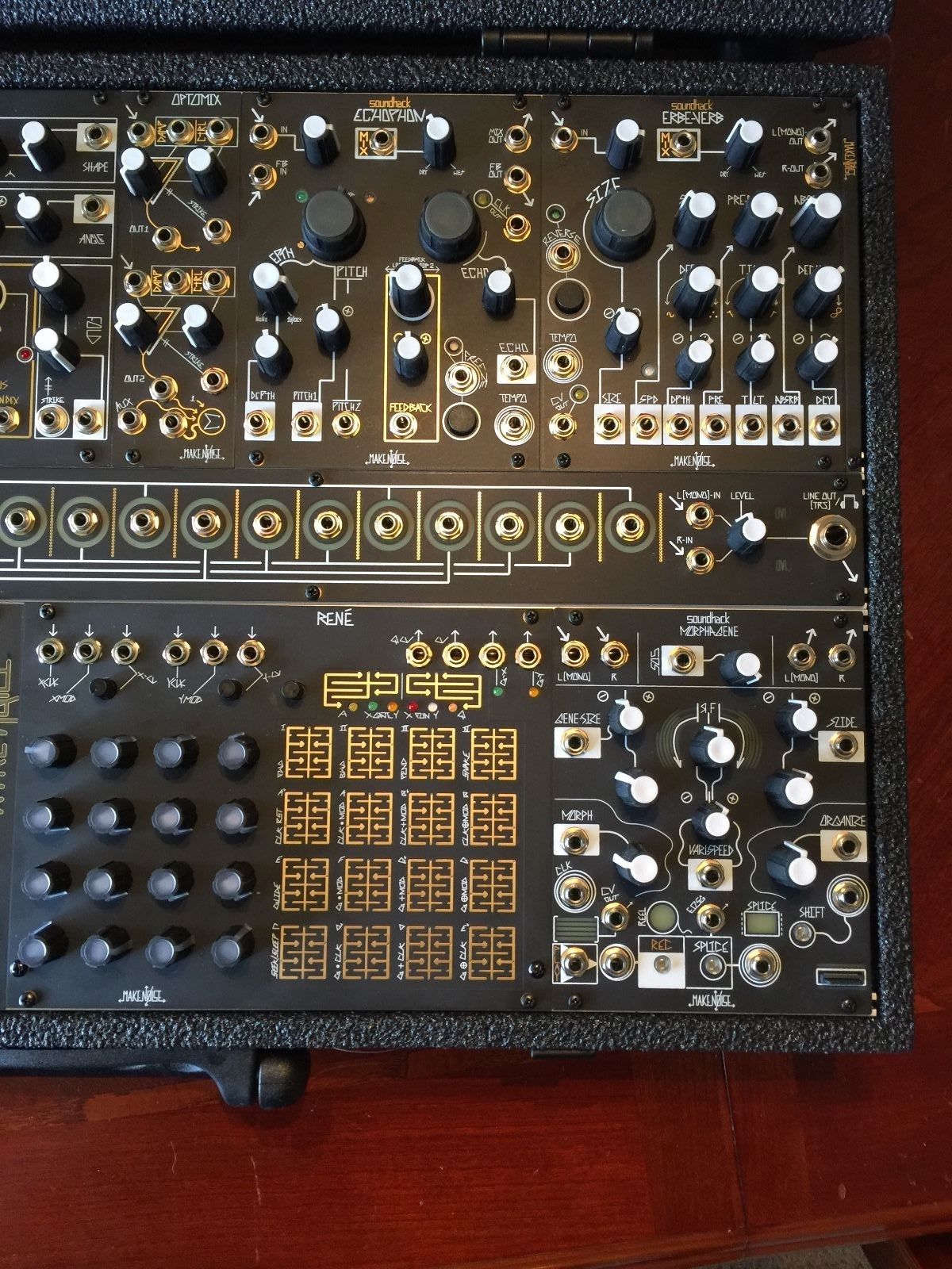 MATRIXSYNTH: Make Noise Black and Gold Shared System with extra modules
