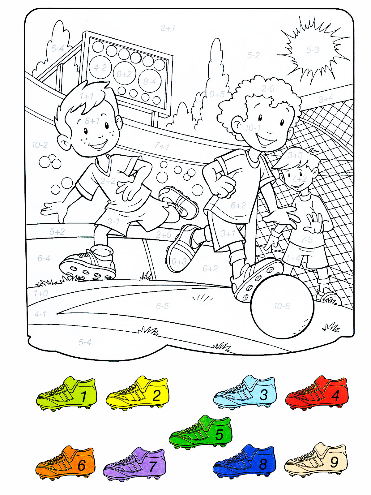 Creionasul cel Istet si prietenii: Adunarea numerelor 0-10 - coloram ...