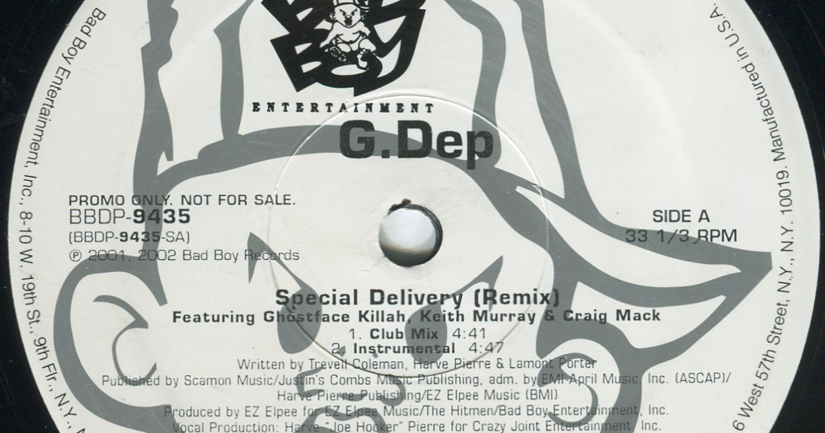 Rap Nerds: G-Dep - Special Delivery Remix Promo 12"