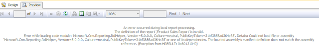 Tech World Dynamics Crm 2013 Microsoft Crm Reporting Rdlhelper Error