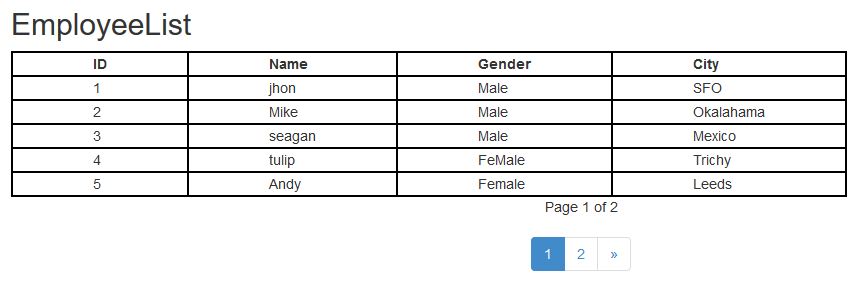 Paging for Grid in MVC Application using PageList Paging for Grid in MVC Application using PageList