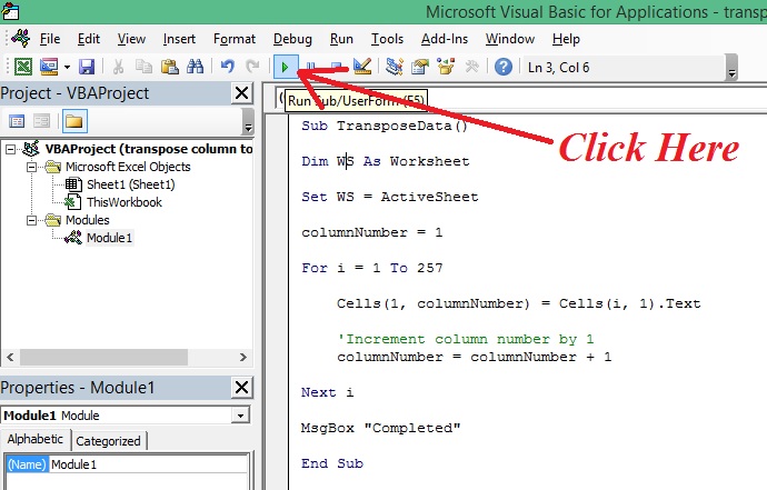Excel Vba Solutions How To Transpose Values In A Column To A Row Using Vba
