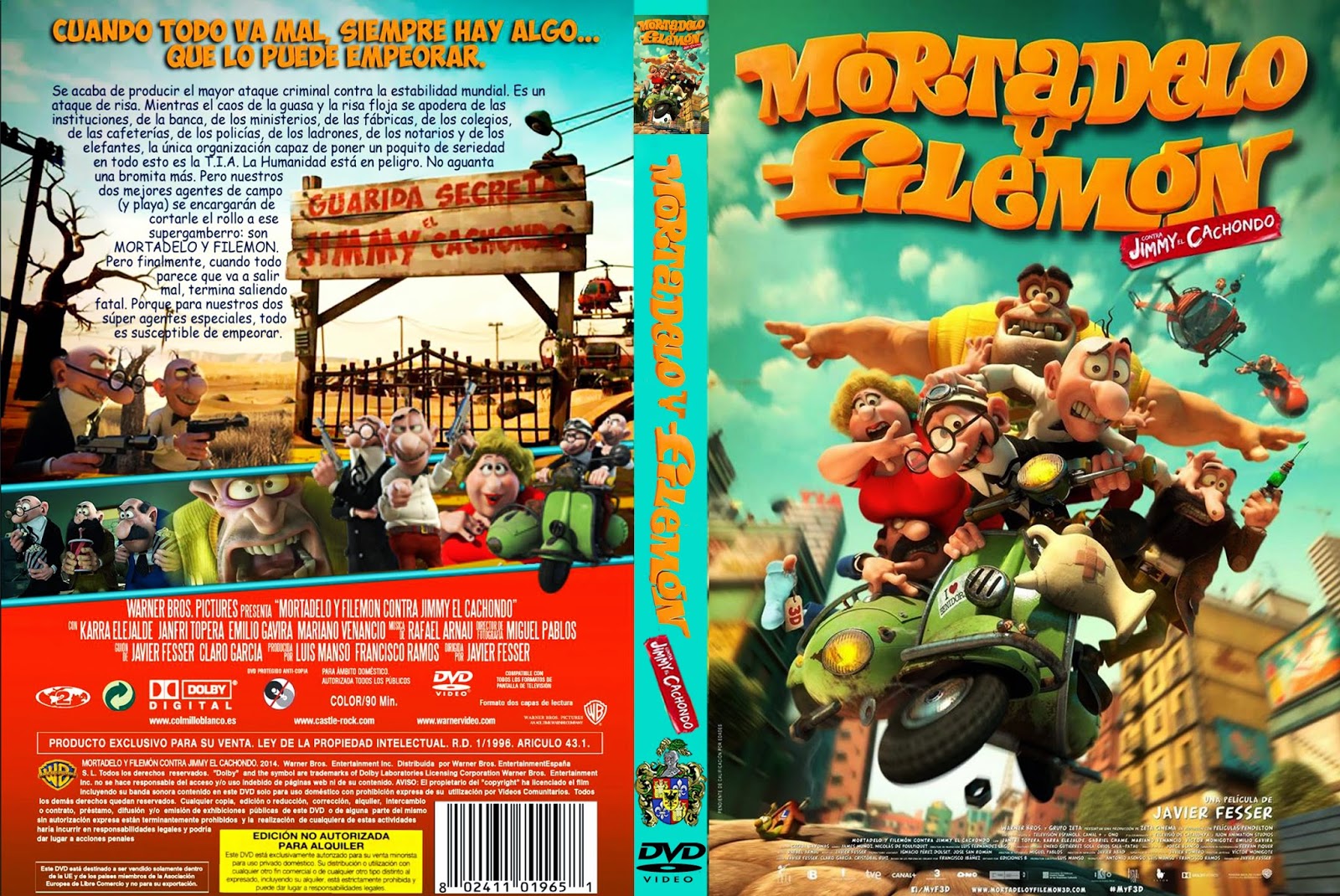 Caratulas y etiquetas: Mortadelo y Filemón contra Jimmy el Cachondo