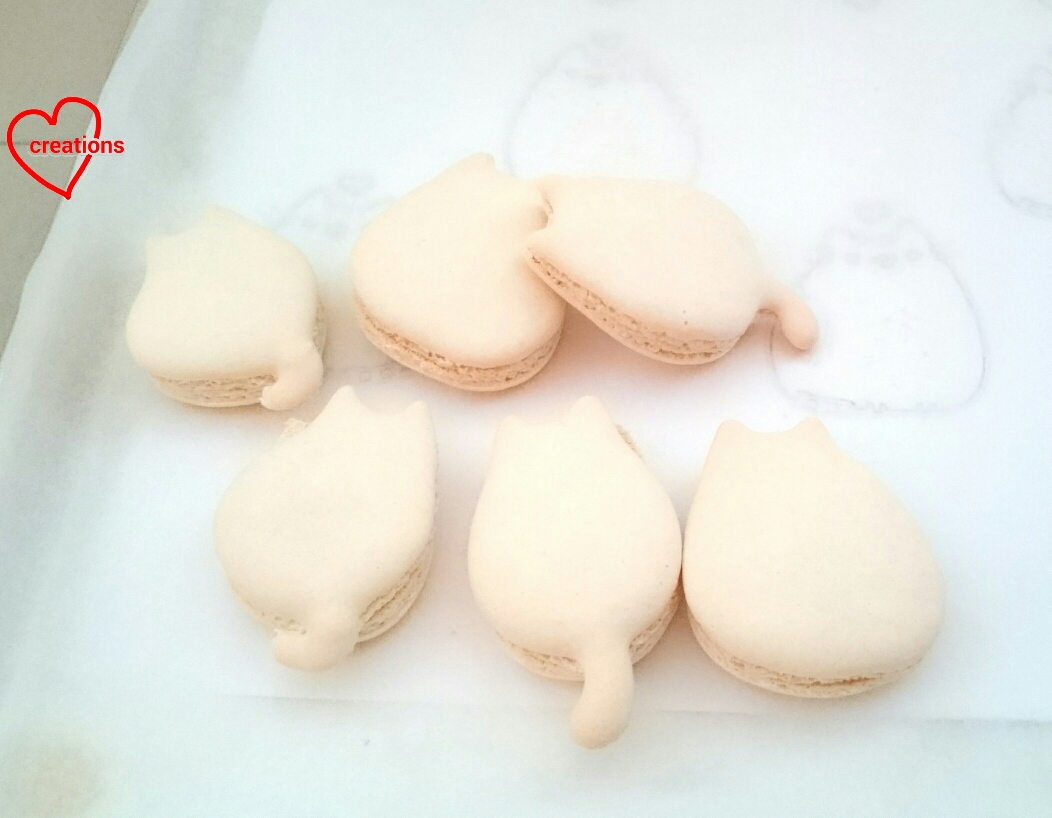 Loving Creations for You: Pusheen Cat Macarons with Dark Chocolate Ganache