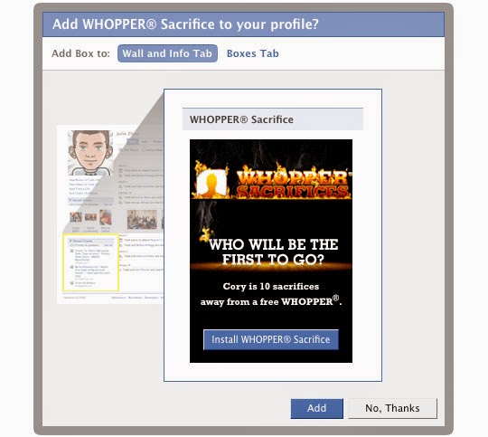 The "Whopper Sacrifice" - IMC campaign by Burger King: 2014