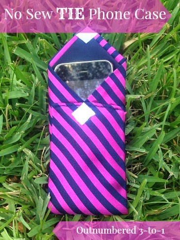 DIY: No Sew Upcycled Tie Phone Case - Outnumbered 3 to 1